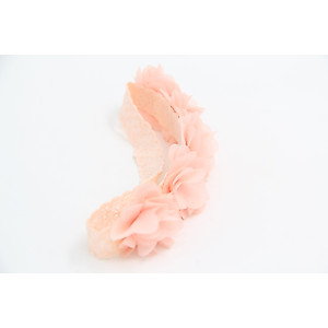 Baby Elastic Chiffon Flower Headbands Princess Girls Hand Sewing Beads Flower Headwear (XW1005)