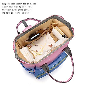 Sowaovut Diaper Bag Backpack, Upgraded Multifunction Diaper Bags for Mom, Waterproof Baby Bag Color Floral Durable Travel Maternity Backpacks for Women Moms Dads (Blue)