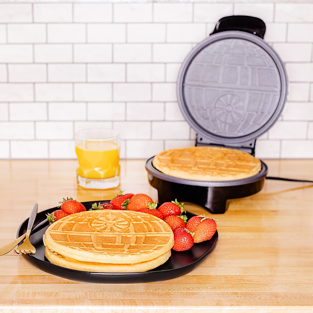 Uncanny Brands Star Wars Halo Death Star Waffle Maker- Death Star on Your Waffles