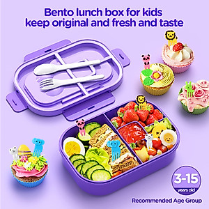 Jelife Lunch Box Kids Bento Box - 1300ml Large Bento-Style Bento Box Adults Lunch Box, Ideal Leak Proof Bento Lunch Box for Kids School, BPA Free Lunchbox Containers for Teens Toddlers, Purple