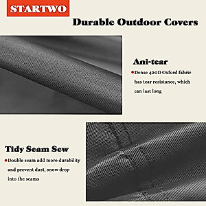 STARTWO Lawn Mower Cover, Tractor Cover Fits Decks up to 54", Heavy Duty Waterproof Riding Lawn Mower Cover with Drawstring and Storage Bag, All Weather Protection, Rip Resistant Fade Resistant,Gray