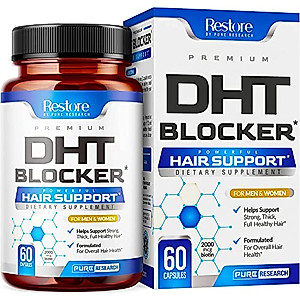 DHT Blocker Hair Growth Support Supplement - Supports Healthy Hair Growth, Healthy Thick Strong Hair - Saw Palmetto + Hair Vitamins for Women & Men - May Support Healthy DHT Levels - Low Loss Capsules