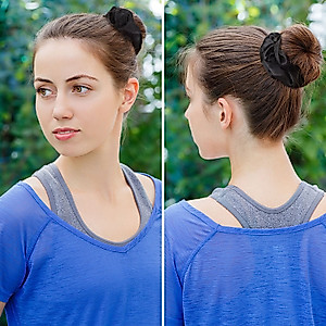 10 Pieces Satin Scrunchies Hair Ties Silky Small Elastic Hair Bobbles Ponytail Holders Curly Accessories for Women Girls Kids Adults(Black)