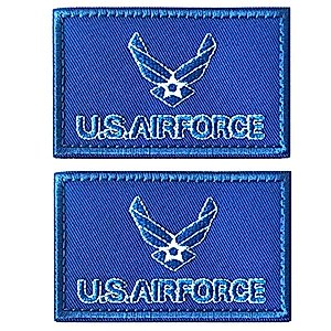 Harsgs 2PCS US Air Force Patches, Hook & Loop American Amry Tactical Patch Full Embroidery Military Badge Patch for Caps Bags Vests Military Uniforms