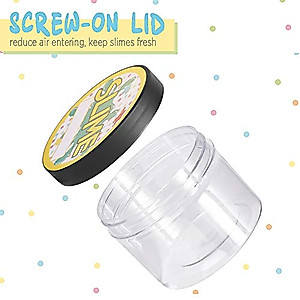Opret 12 Pack 10oz Empty Slime Containers, Large Plastic Slime Jars with Lids and Labels Clear Storage Organizers for Slime Making, Food and Beauty Products, BPA Free