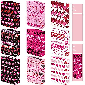 Whaline 36Pcs Valentine Magnetic Bookmark Heart Love Magnetic Page Markers 9 Designs Romantic Magnet Bookmarks for Valentine's Day Party Favors School Prizes Students Teachers Reading Gift
