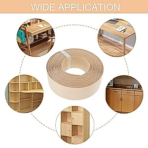 Edge Banding, PNXKTXO 2" 50ft Roll Wood Veneer Strips with Hot Melt Adhesive, Iron-on Wood Banding Strips for Cabinet Repair Furniture Restoration Wood Trim Birch
