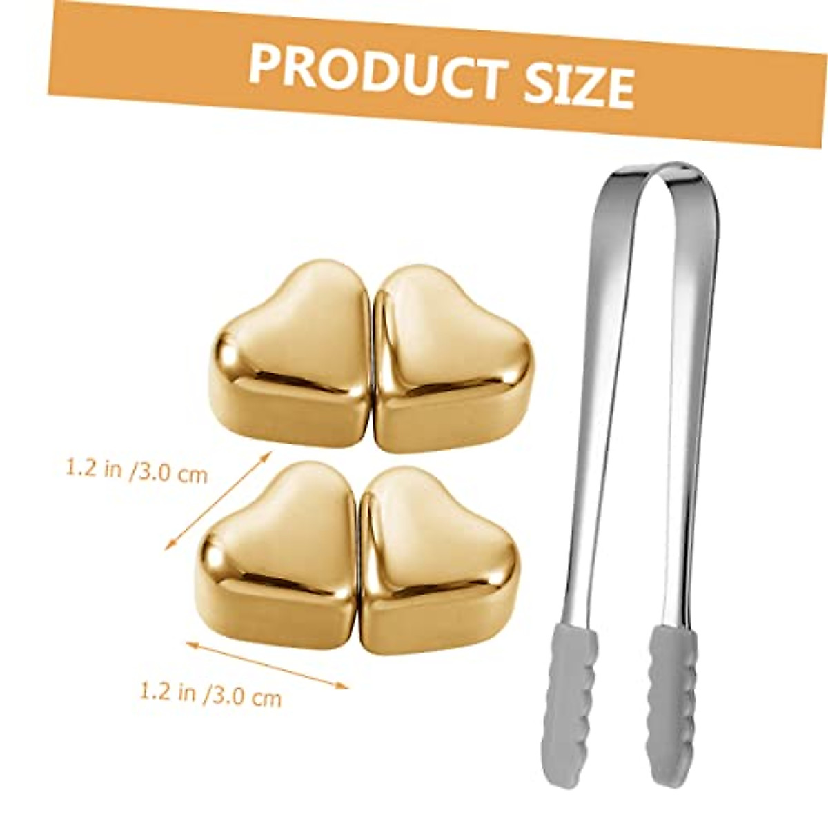 Alipis 4 Sets Stainless Steel Ice Pellets Bejeweled Kit Men Kit Light Ice Cubes for Drinks Reusable Ice Cubes Mens Stocking Stuffers Metal Ice Cubes 304 Stainless Steel Shudder Man Golden