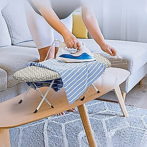 STORAGE MANIAC Tabletop Ironing Board with Iron Rest, Portable Ironing Board with Cover and Pad, Compact Space Saving Foldable Countertop Ironing Board for Home Supply, Dorm, Travel - Maze