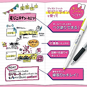 ZEBRA Highligher Just Fit Mojiniline, blurring proof for ballpoint pen wrinting (5 color set) WKS22-5C