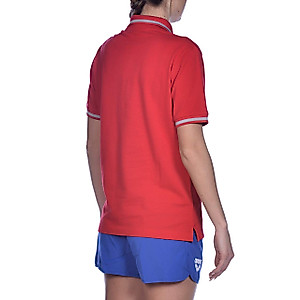 Arena Standard Team Line Short Sleeve Polo Shirt for Men and Women, Red, M