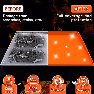 Lecivan 28" Silicone Griddle Mat for Blackstone, Full-Edge Griddle Covers for Blackstone Grill Accessories, Silicone All-Season Griddle Protective Mat for Outdoor Grilling