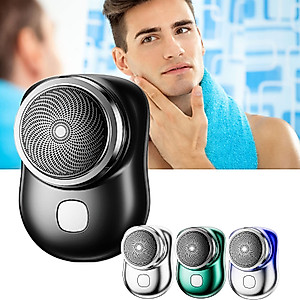 Mini-Shave Portable Electric Shaver, 6.5×4.5cm Electric Razor for Men, Pocket Size Mini Shaver, Type-c Rechargeable/Travel Essentials (Black)