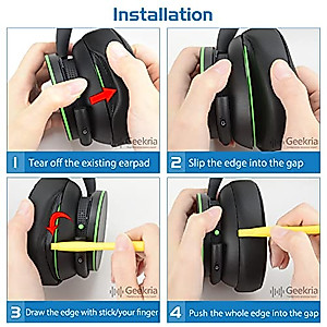 Geekria QuickFit Replacement Ear Pads for Microsoft Xbox Wireless, Xbox Stereo Headset 20th Anniversary Special Edition Headphones Ear Cushions, Headset Earpads, Ear Cups Cover Repair Part (Black)