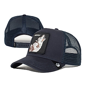 Goorin Bros. Mens Animal Farm Snap Back Trucker Hat Baseball Cap, Navy Wolf, One Size US