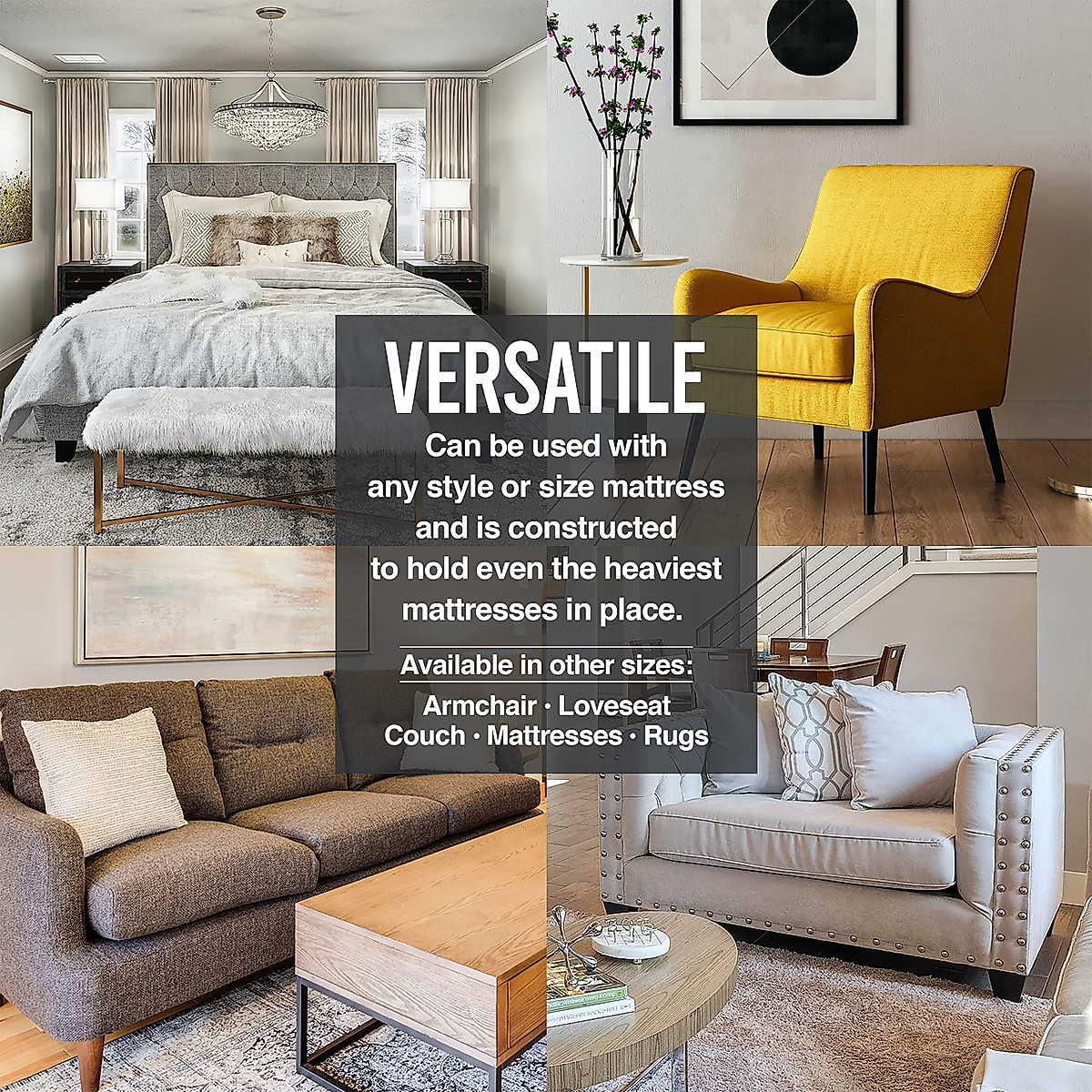 Nevlers Full Size 72"x48" Mattress Slide Stopper | 6 Ft x 4 Ft Anti Slip Mattress Gripper Full Bed | Open Weave PVC Non Slip Mattress Pad | Non Slip Pad Mattress Stoppers to Prevent Sliding & Slipping