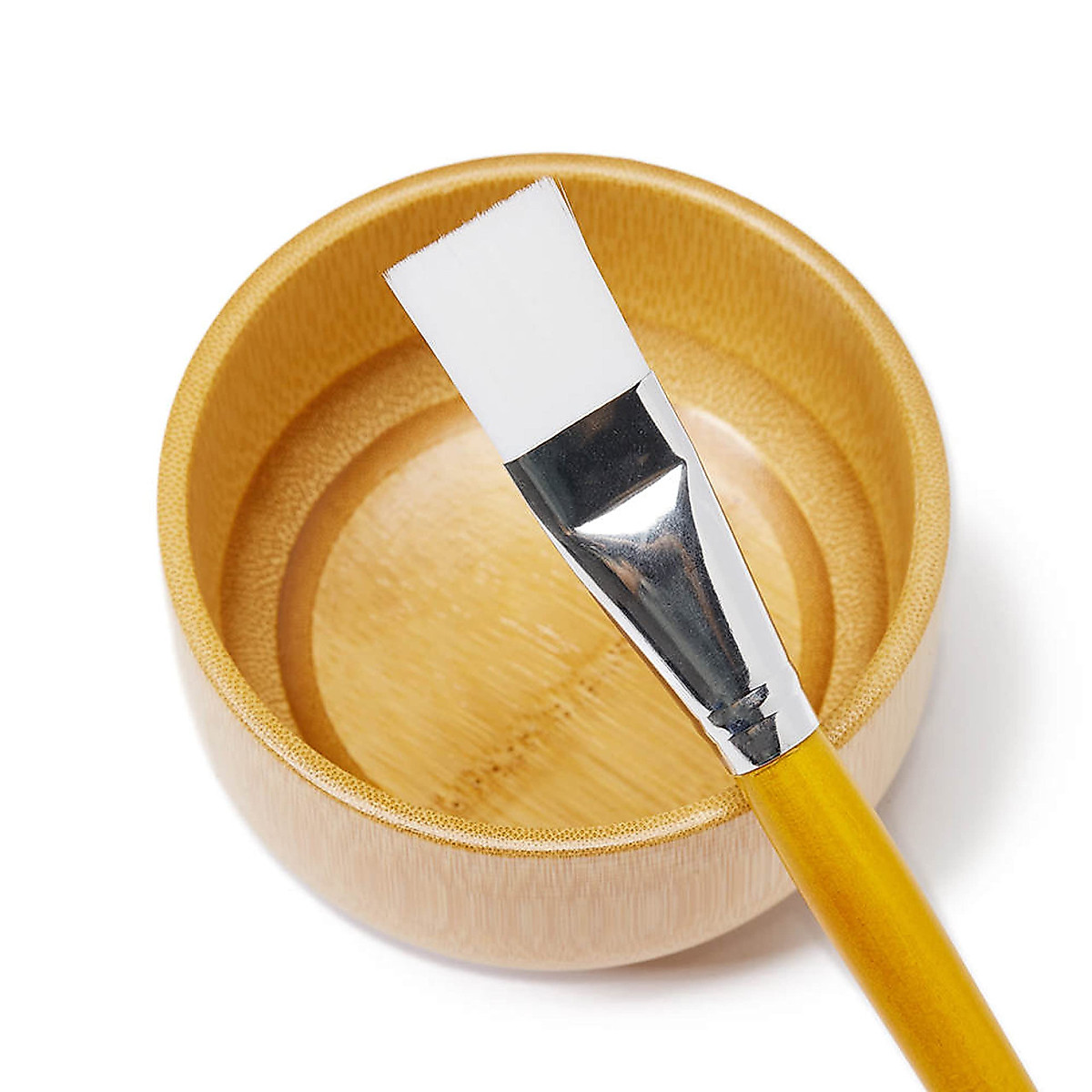 Bamboo Face Mask Mixing Bowl Set DIY Tools Set Skin Care Eco Friendly Wooden Set, 6 in 1 Set Bowl,Spatula,Spoon,Brush,Headband Washable Sponge Green Headband Set (Green Headband)