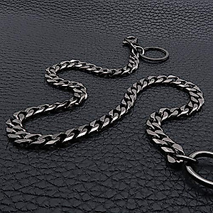 newtro Wallet Chain Men Women Boy Girl, Biker Motorcycle Pants Jean Punk Long Key Chain Ring Holder Black 17" (D06BK17)