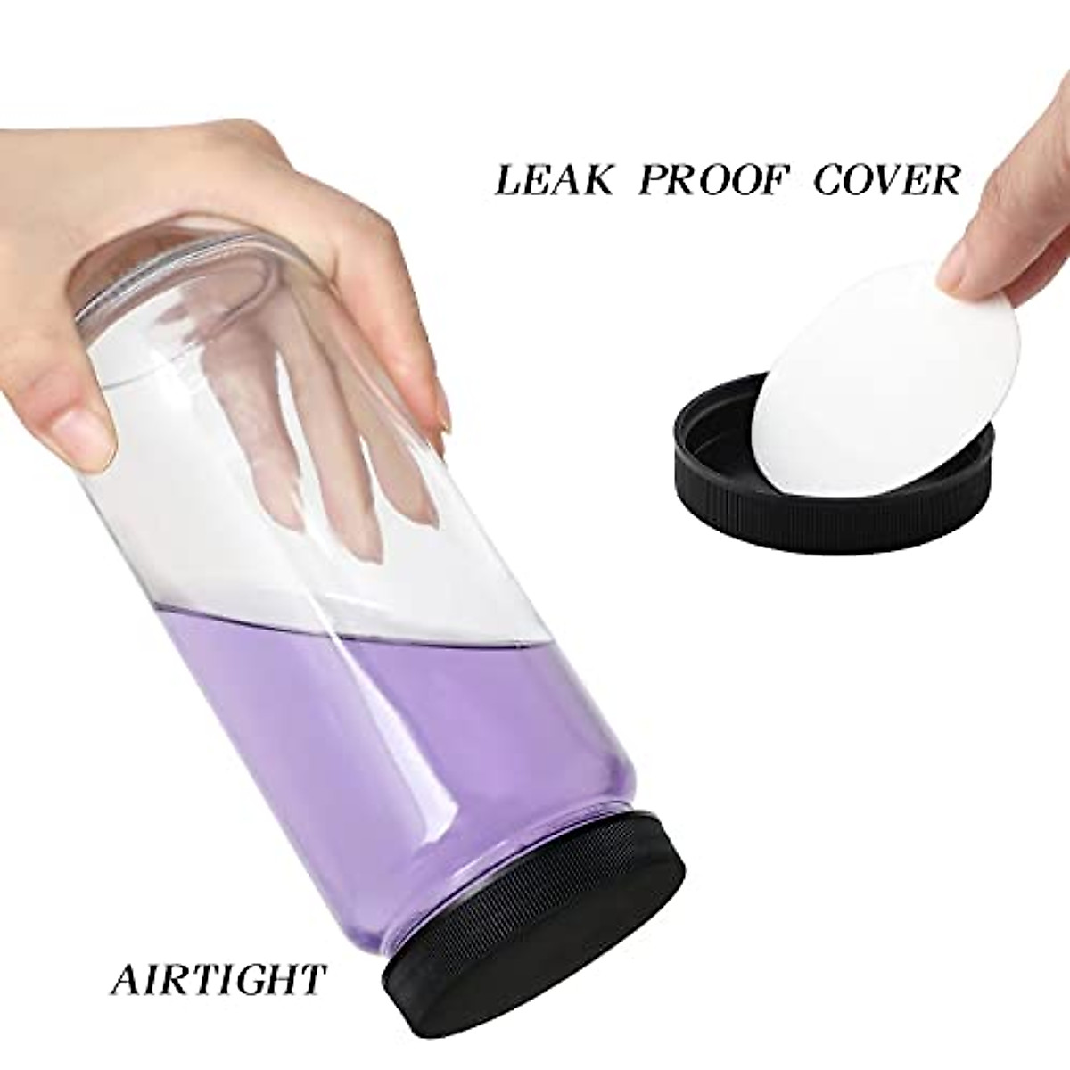 Glass Juice Bottles for Juicing, Airtight Lids & 4 Straws & 4 Lids w Hole, 16 oz Jars with Lids, Reusable Travel Water Cups, 12 Labels for Smoothies, Tea, Milk, Homemade Beverage (6 Pack, Black Lids)