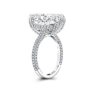 RODIFFY 7CT Elongated Cushion Cut Promise Ring,Simulated Diamond 925 Silver Engagement Ring(7)