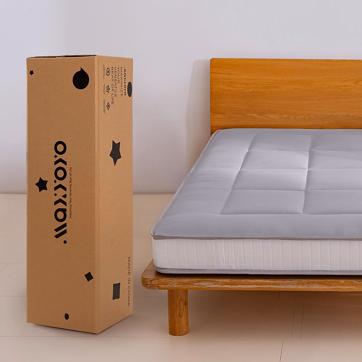 MAXYOYO 6" Extra Thick Floor Futon Mattress, Foldable Japanese Floor Mattress for Adults, Roll Up Tatami Pad for Guest Room, Grey, Twin