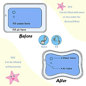 Fanuk Inflatable Tummy Time Baby Play Mat for Kids Infants as Fun Time Play Activity Center Your Baby's Stimulation Growth, blue