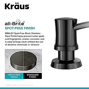KRAUS Kitchen Soap and Lotion Dispenser in Spot-Free Black Stainless Steel, KSD-54SFSB