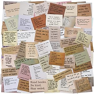 LakoArt 120 Pieces Non-repetitive Retro Typewriter Style Motivational Quote Stickers, Inspirational Vintage Journaling Stickers, Famous Words Scrapbook Sticker for Planner Bullet Junk Journal Laptop
