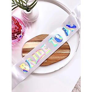 QPARTYFIRE Bachelorette Party Disco Themed Sash,Bride to Be Sash,Bachelorette Party Sash for Disco Ball Disco Theme Last Disco Space Cowgirl Sash