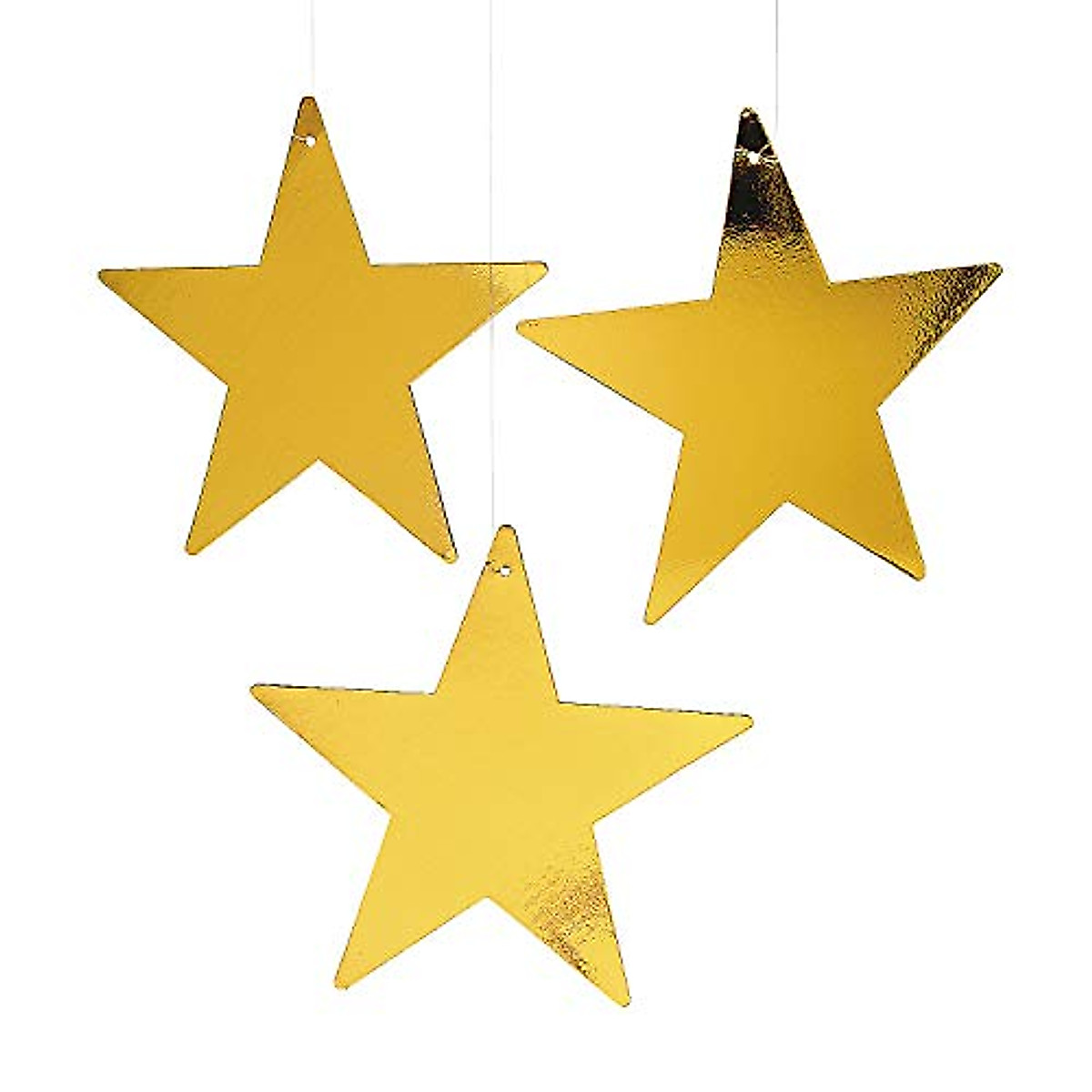 12 Inch Gold Star Decoration Cutouts (12 Cardboard Pieces)