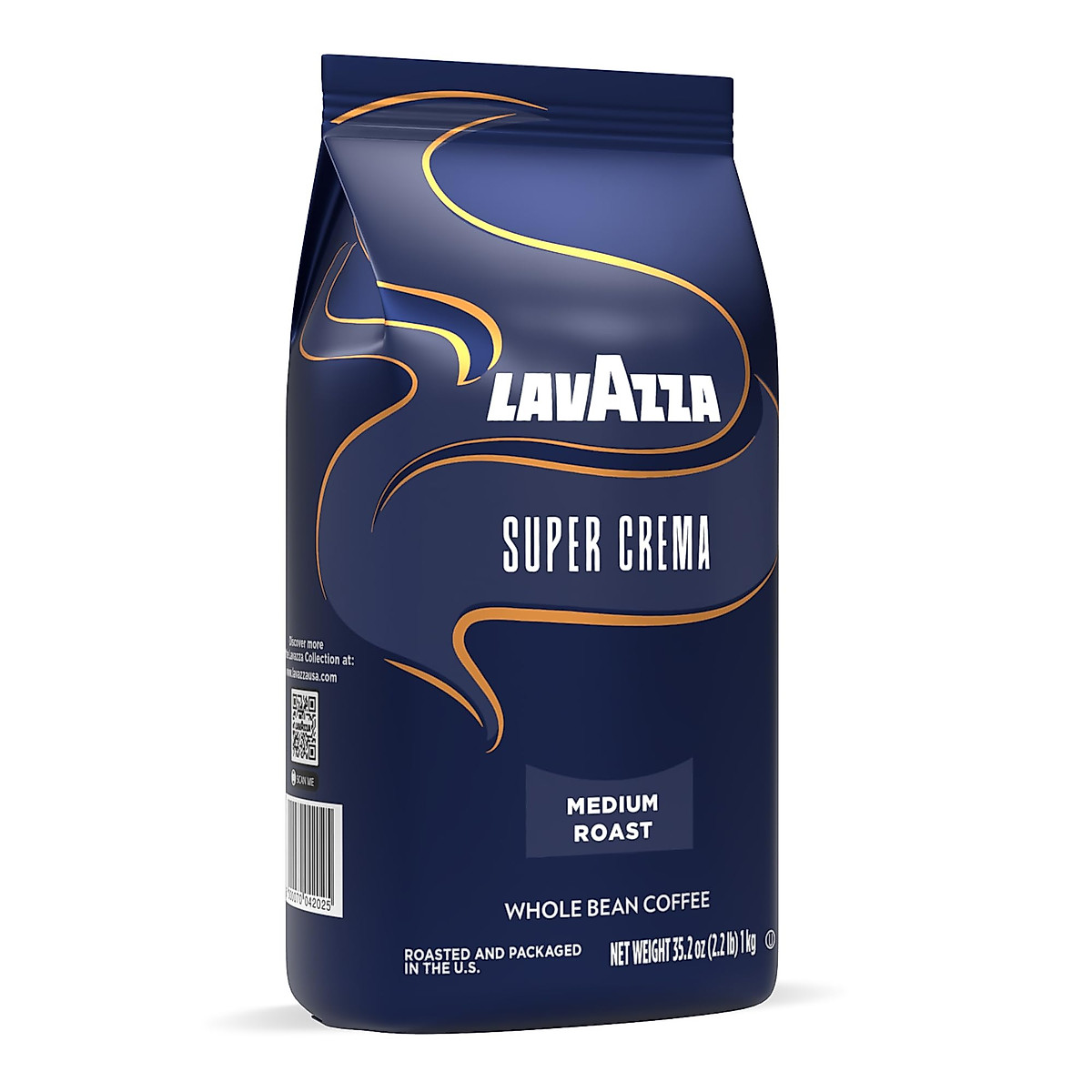 Lavazza Super Crema Whole Bean Coffee Blend, light-Medium Espresso Roast, 2.2 Pound (Pack of 1) ,Premium Quality, Aromatic, Mild and creamy