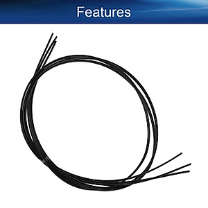 Bettomshin 3Pcs 3.28Ft Length PE Welder Rods Plastic Welding Rods, 0.2Inch Wide 0.1Inch Thick for Pipe Dustbin Fenders Black