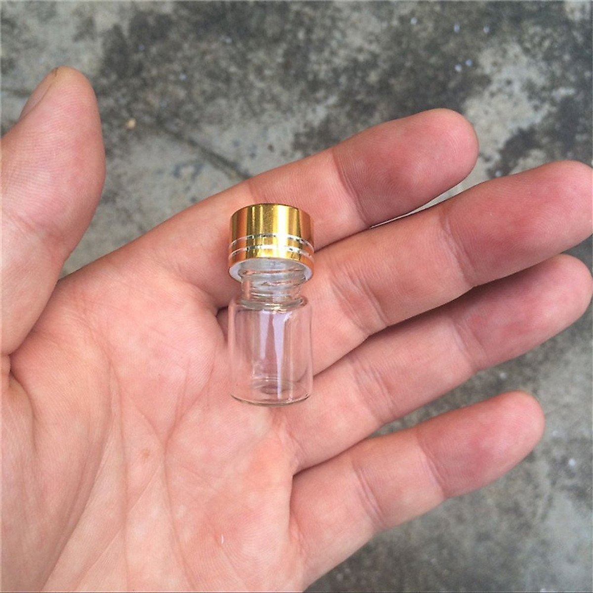 TAI DIAN 2ml Mini Glass Bottles Crafts Cute Bottles Aluminum Cover Empty Wishing Gift Bottles Jars Decorate 24 units (24, 2ml)