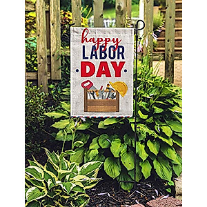 Hollyhorse Happy Labor Day Garden & Yard Flag - 12.5 x18 Inch Double Sided Vertical Outdoor Flag | Labor Day Decoration