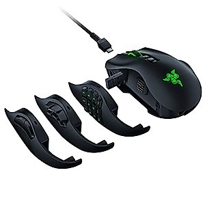 Razer Naga Pro Wireless Gaming Mouse: Interchangeable Side Plate w/ 2, 6, 12 Button Configurations - Focus+ 20K DPI Optical Sensor - Fastest Gaming Mouse Switch - Chroma RGB Lighting