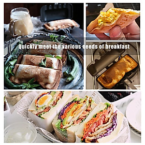 MINILIF Double-Sided Sandwich Baking Pan,Hot Sandwich Maker,Double Sided Frying Pan for Breakfast,Stove Sandwich Maker,Nonstick Sandwich Maker,Hot Dog Toaster(1PCS)