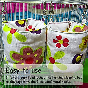 Oncpcare Bucket Shape Hamster Sleeping Bag, Winter Warm Cozy Sugar Glider Hammock, Small Pet Cage Accessories Hanging Bed for Parrot Sugar Glider Rat Hamster