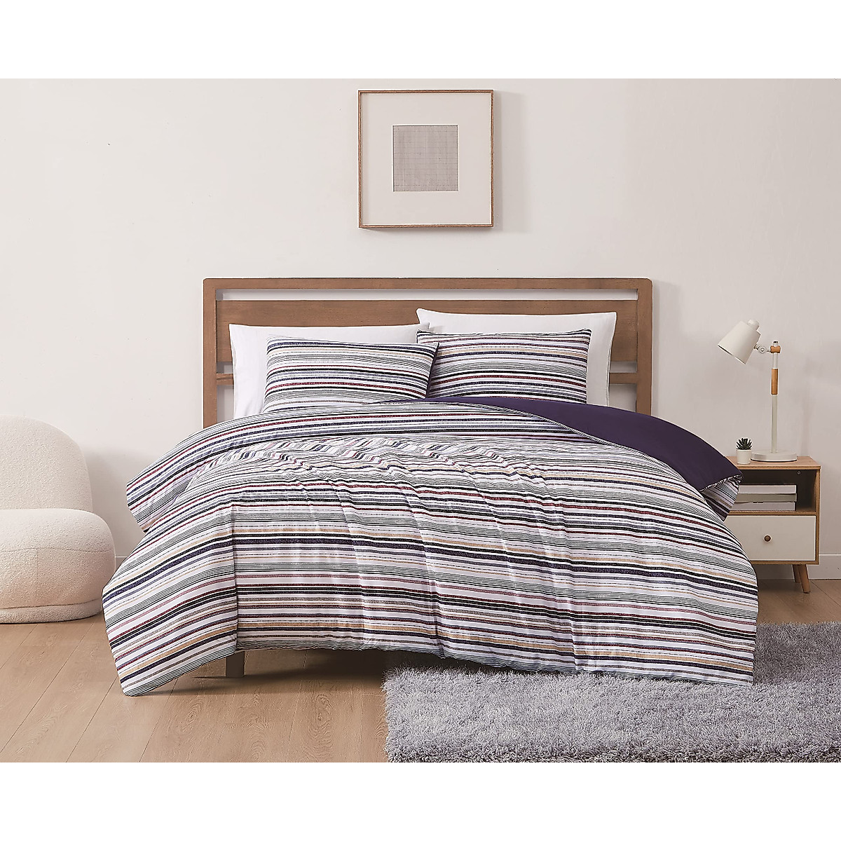 Truly Soft Teagan Stripe Stripe Full/Queen 3 Piece Duvet Cover Set