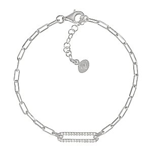 Silpada 'Coupled Together' Cubic Zirconia Sterling Silver Bracelet, 7.25" + 1"