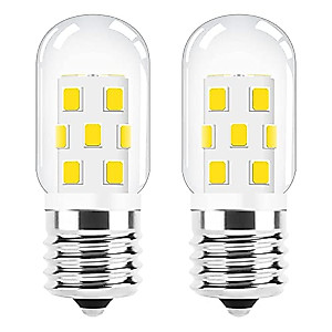 LED Microwave Light Bulb Over Stove Appliance 8206232A 40W Incandescent Equivalent, E17 LED Bulb Dimmable for Refrigerator, Range Hood, 3W 380LM Warm White 3000K, T7 Intermediate Base, Pack of 2