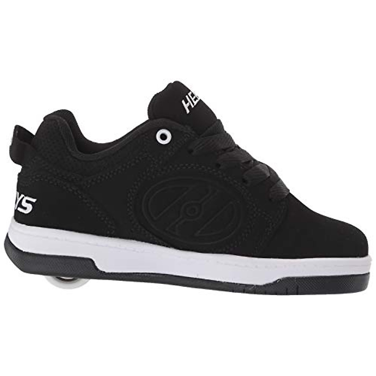 Heelys Boys' Voyager Tennis Shoe, Black/White, 4 M US Big Kid