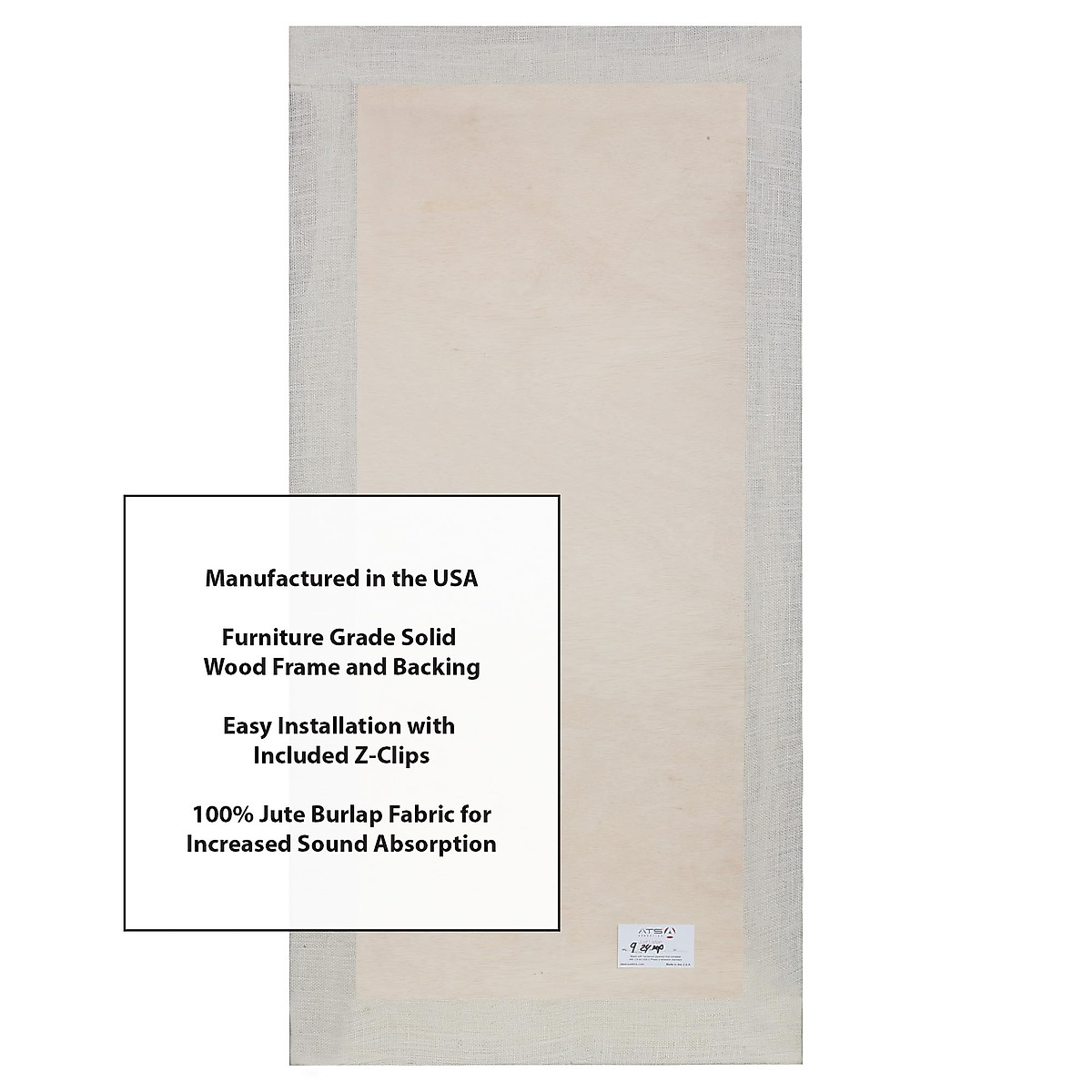 ATS Acoustics Sound Absorbing Noise Dampening Acoustic Panel Wall Treatment 24" x 48" x 2" Beveled Edge (Ivory)