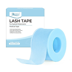 QUEWEL Lash Tape for Eyelash Extensions Blue Eyelash Tape Stick Well Breathable Eyelash Extension Tape Microfoam Tape Eyelash Extensions Flexible & Comfortable for Sensitive Skins to Use (Blue)