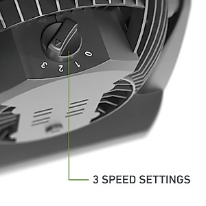 Holmes 8" Air Circulator Fan, 3 Speeds, 90° Adjustable Head Tilt, Wall Mountable, Ideal for Home, Bedroom, Kitchen or Office, Black