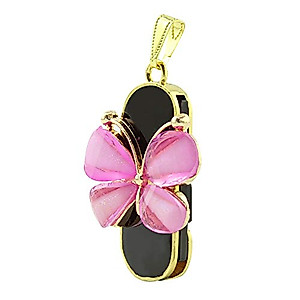 3C Light 16GB 2.0 USB Flash Drive Crystal Butterfly Shape Jewelry USB Flash Disk Jump Drive Thumb Drive Pen Drive with Necklace Memory Stick Data Storage Gift (16 GB, Purple)