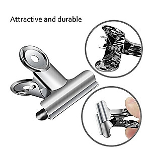 Chip Clips Bag Clips Food Clips - Heavy Duty Clips for Bag, Silver - All-Purpose Air Tight Seal Good Grip Clips Cubicle Hooks for Office School Home Pack of 12