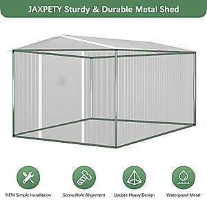 JAXPETY 8x12 FT Large Sheds & Outdoor Storage, Metal Outdoor Shed Storage Shed with Air Vent Lockable Door, Sheds & Outdoor Storage Tool Shed for Backyard Garden Patio Lawn