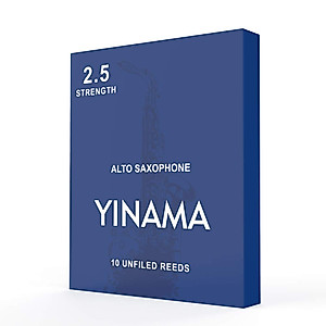 Yinama Alto Saxophone Reeds for Alto Sax Strength 2.5; Box of 10