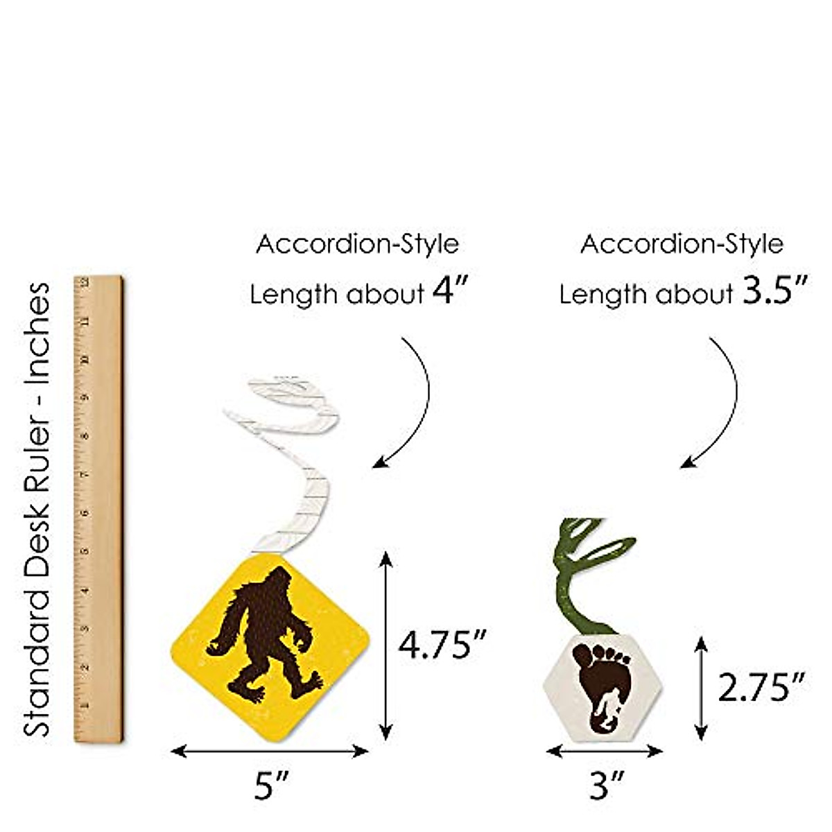 Big Dot of Happiness Sasquatch Crossing - Bigfoot Party or Birthday Party Hanging Decor - Party Decoration Swirls - Set of 40