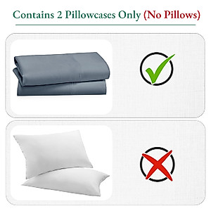 Luxuriously Soft Hotel Quality 600 Thread Count, 100% Cotton Set of 2 Cases, Crisp & Cool Standard Pillow Cases Set of 2 Fits Standard & Queen Pillows (Pastel Blue)